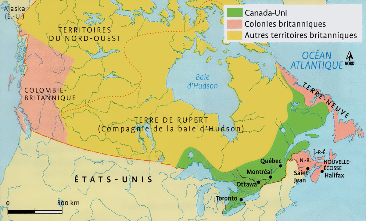 Les colonies britanniques d'Amérique du Nord (1840-1867)